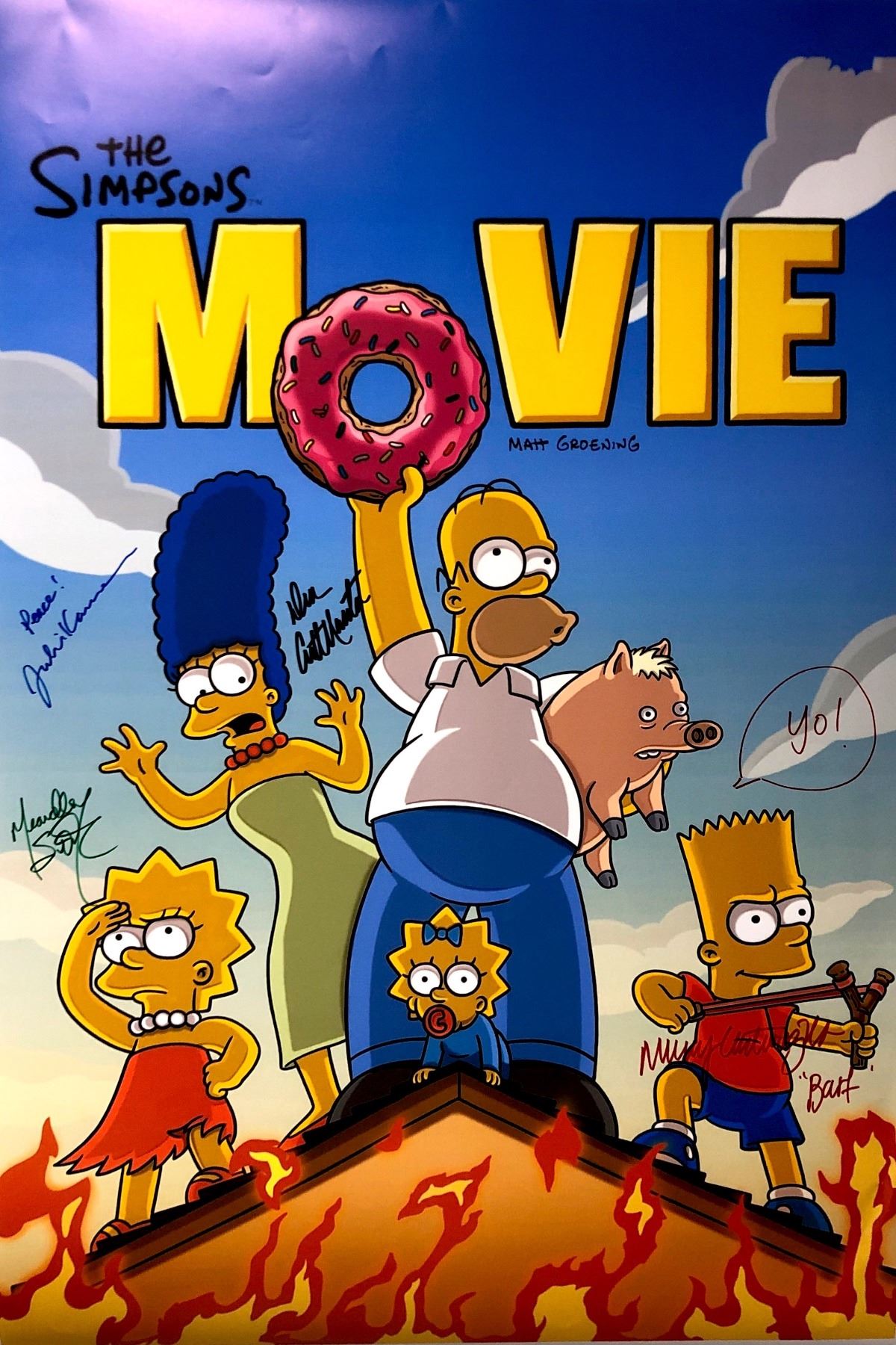 Autograph Signed Simpsons Movie Poster