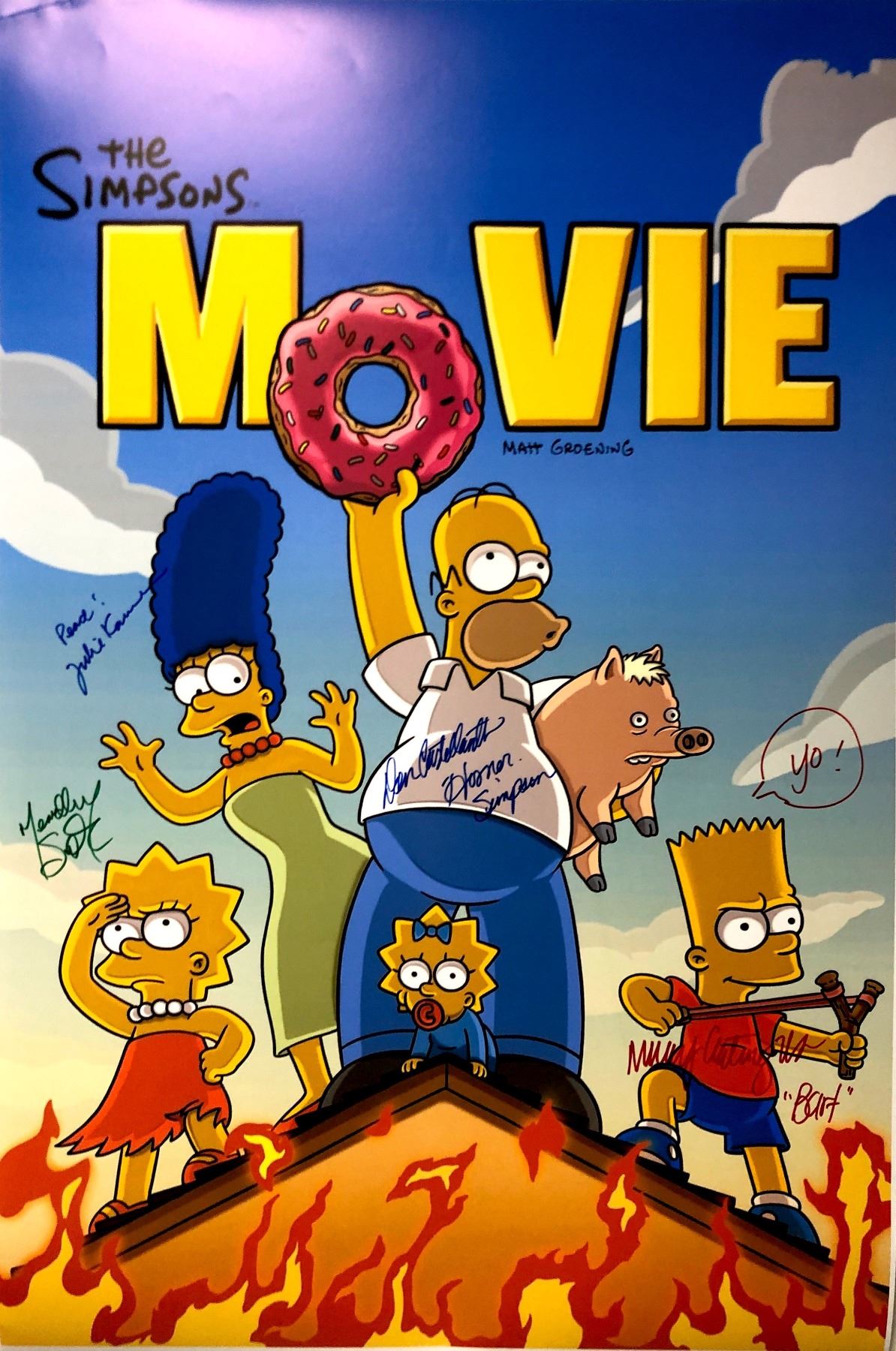 Autograph Signed Simpsons Movie Poster