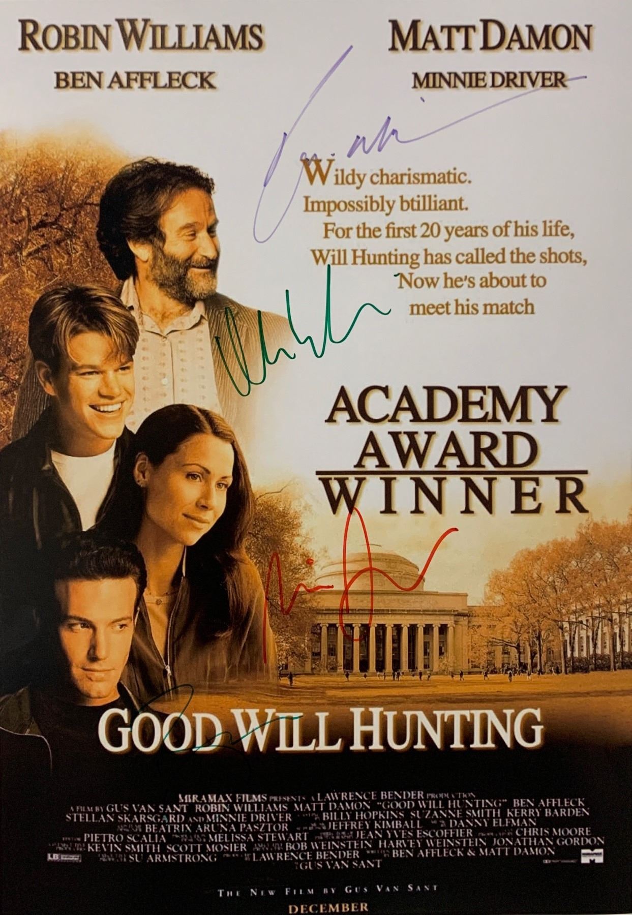 Robin Williams Autograph Signed Good Will Hunting Poster