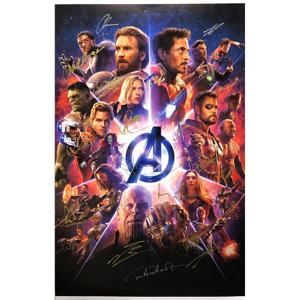 Avengers Infinity War Poster Scarlett Johansson Tom Hiddleston Autographed Signed