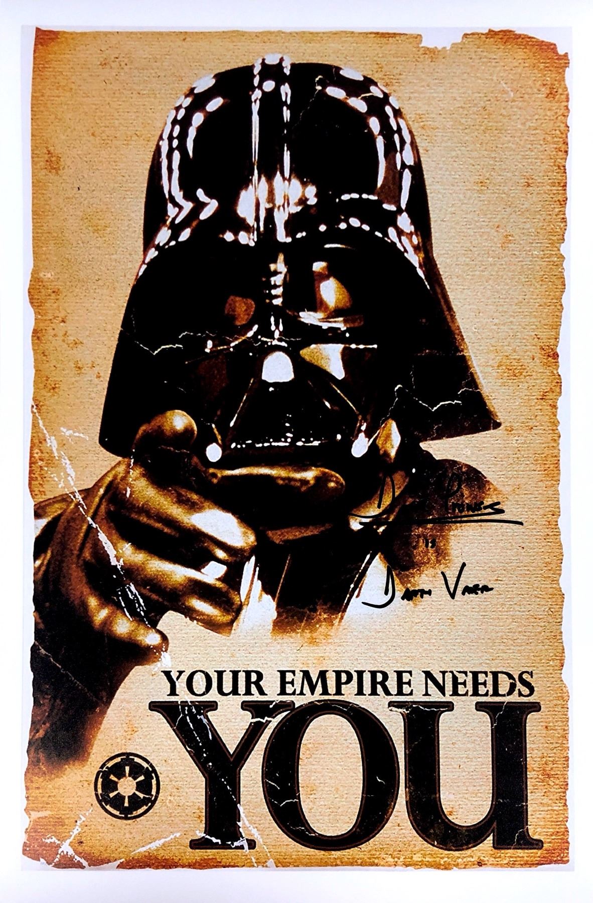 Dave Prowse Autograph Signed Star Wars Poster