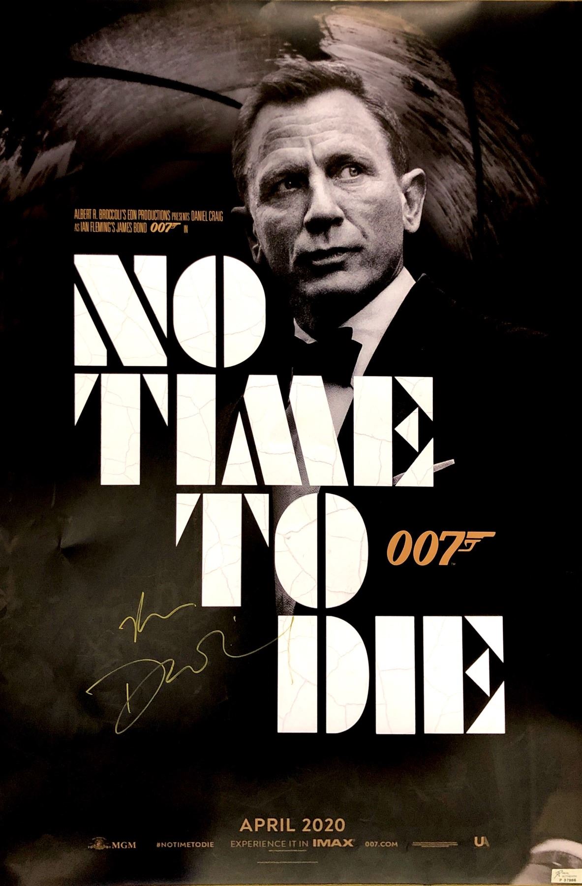 Autograph Signed James Bond 007 No Time to Die Poster