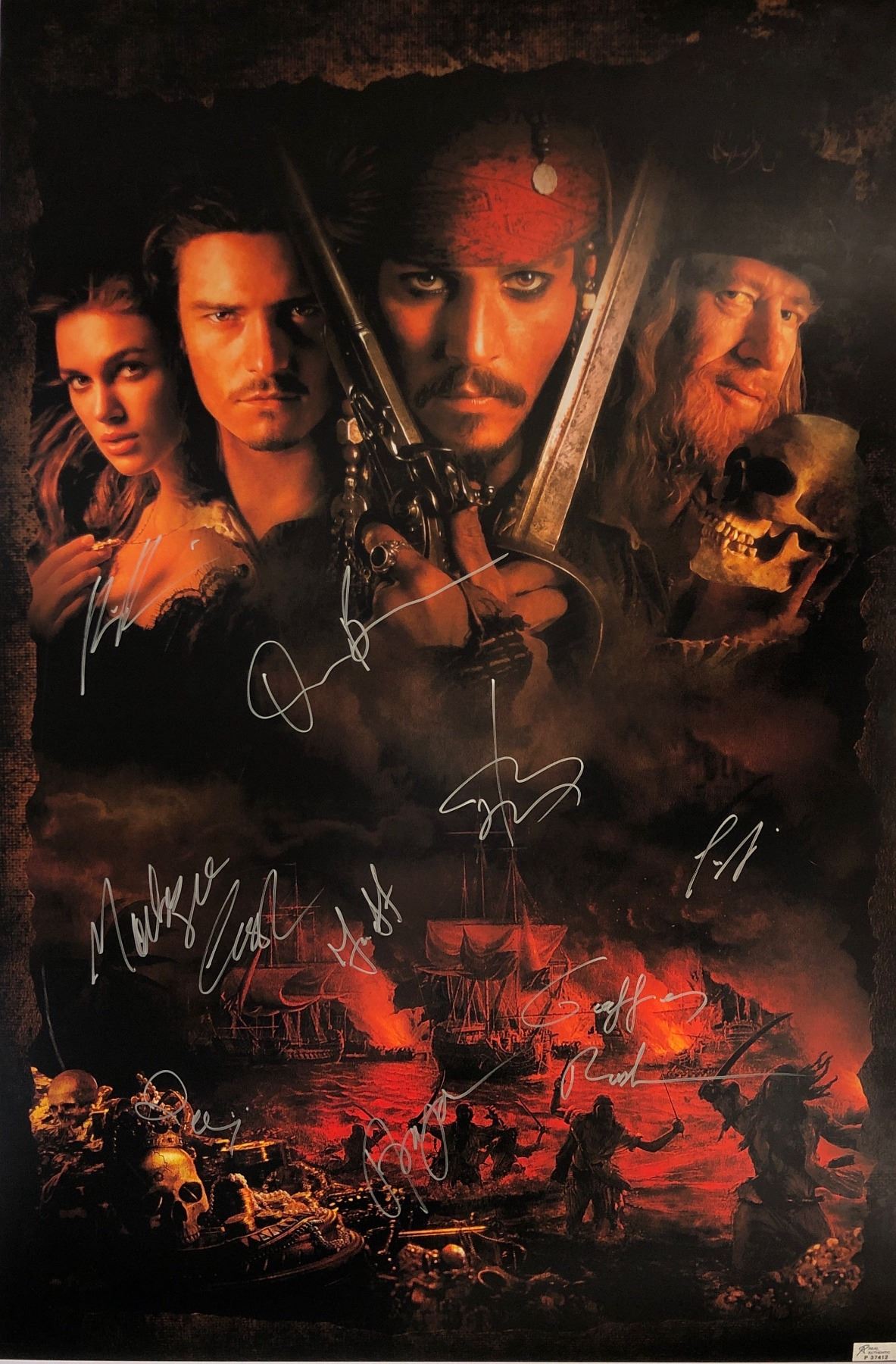 Pirates of the Caribbean Johnny Depp Signed Poster