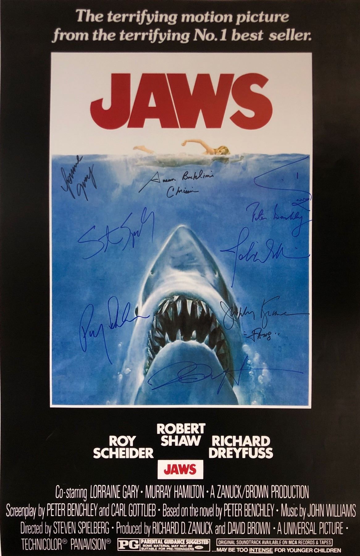 Jaws Steven Spielberg Signed Poster