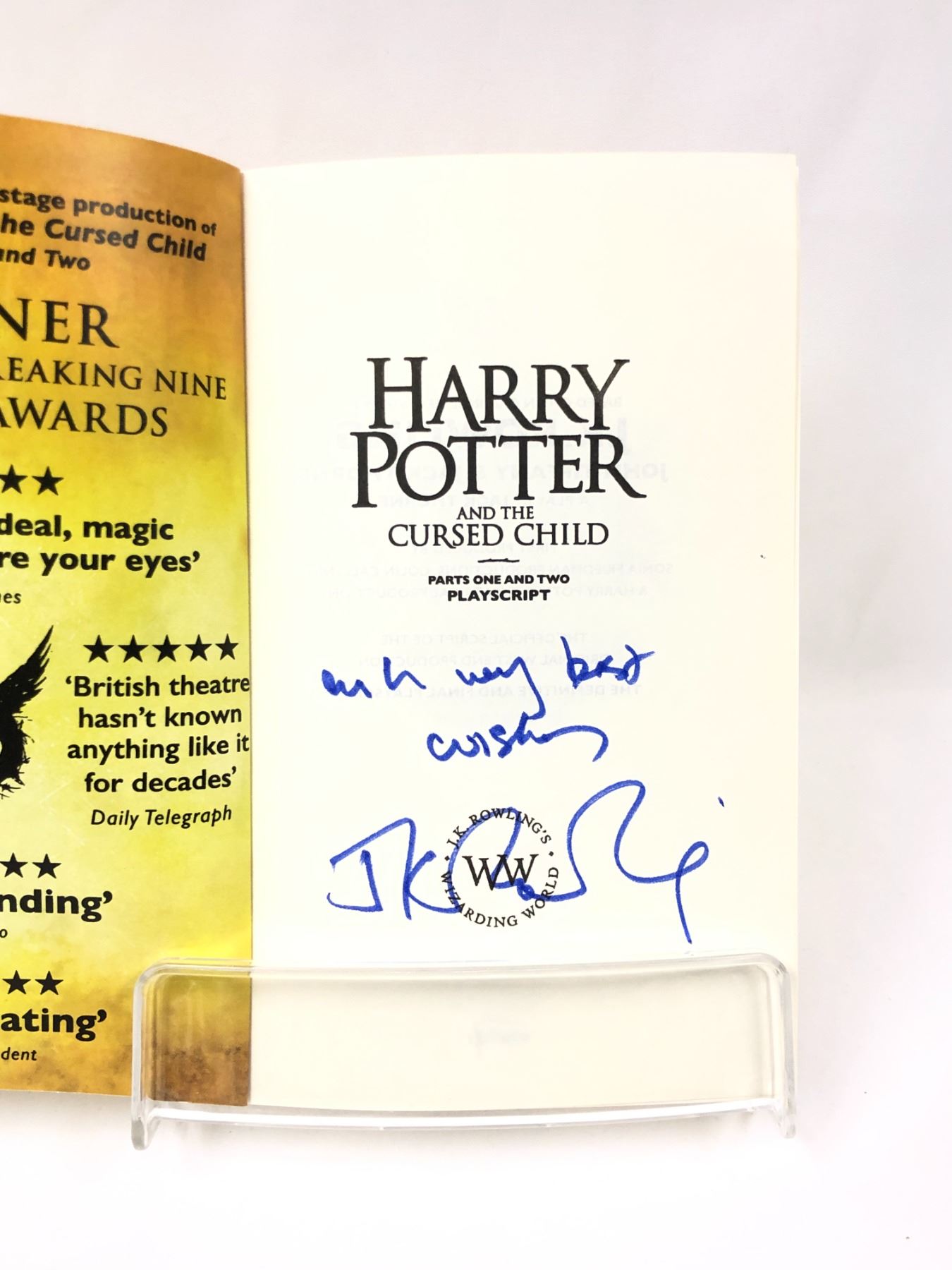 Harry Potter JK Signed Cursed Child Book