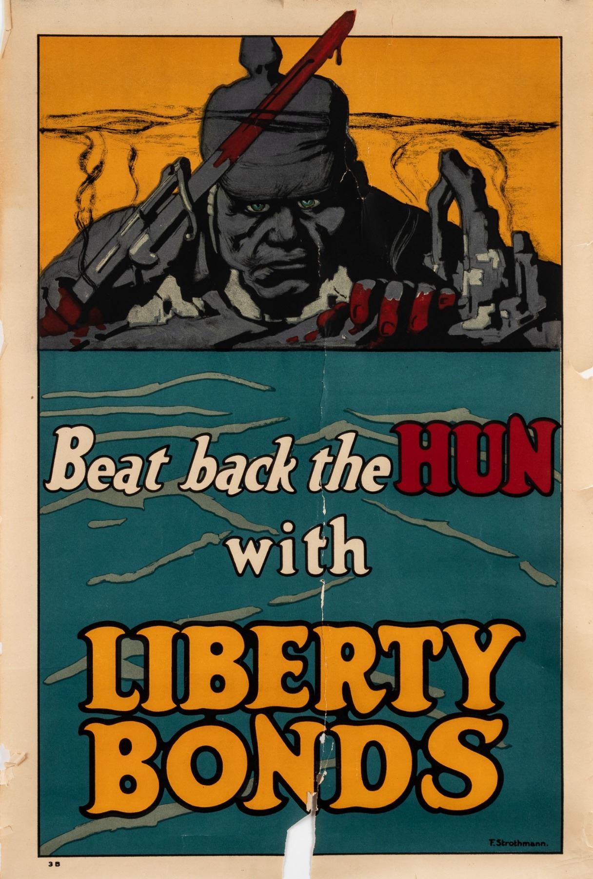 WWI BEAT BACK THE HUN POSTER