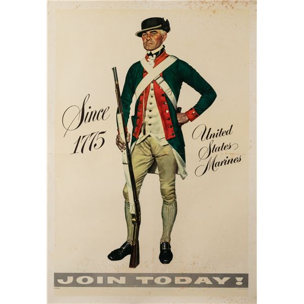US MARINES RECRUITING POSTER - SINCE 1775 THE US MARINES JOIN TODAY