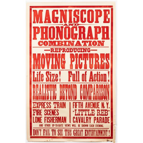 EARLY MOVING PICTURES MAGNISCOPE POSTER