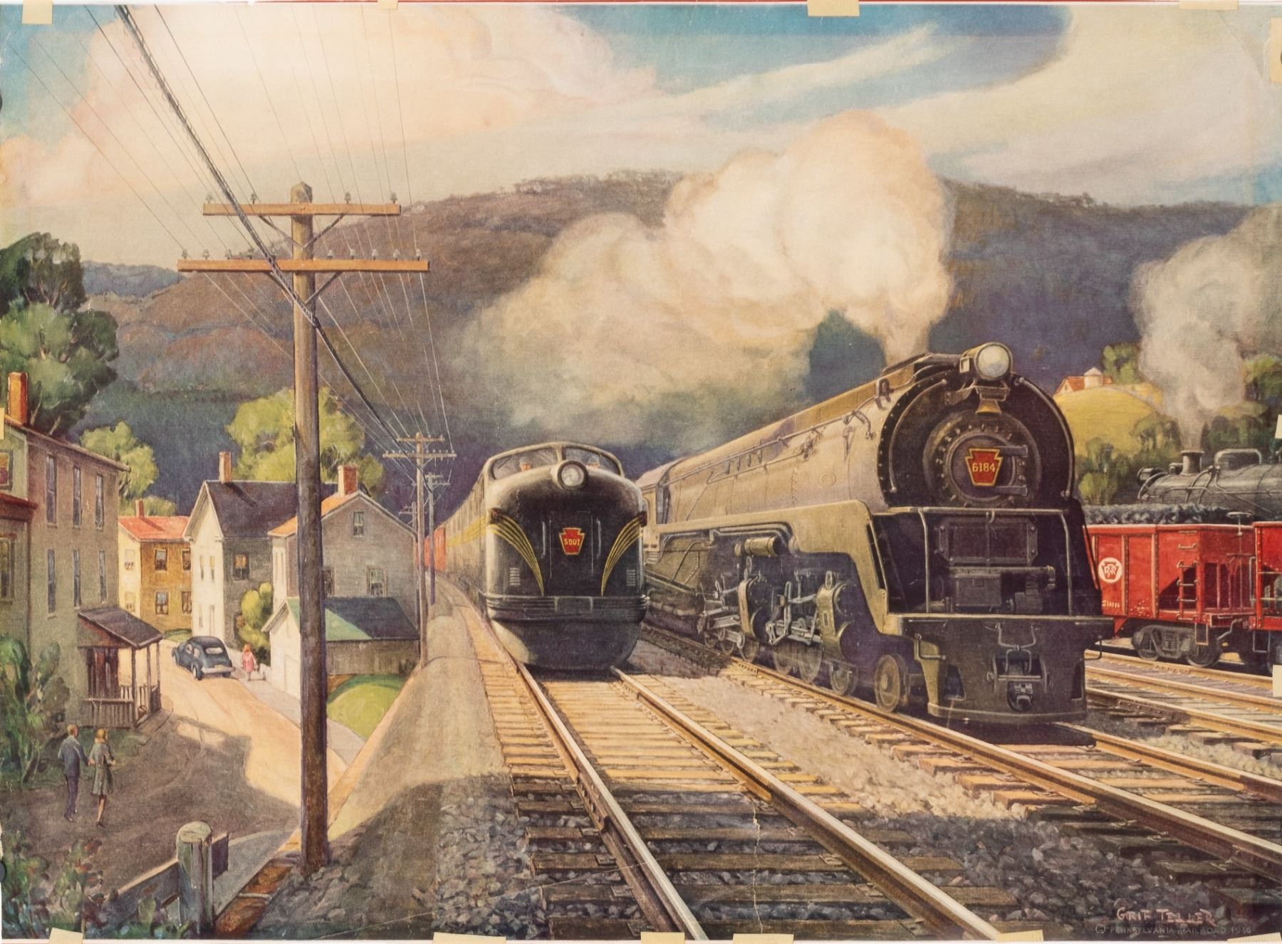 TWO PENNSYLVANIA RAILROAD GRIF TELLER POSTERS