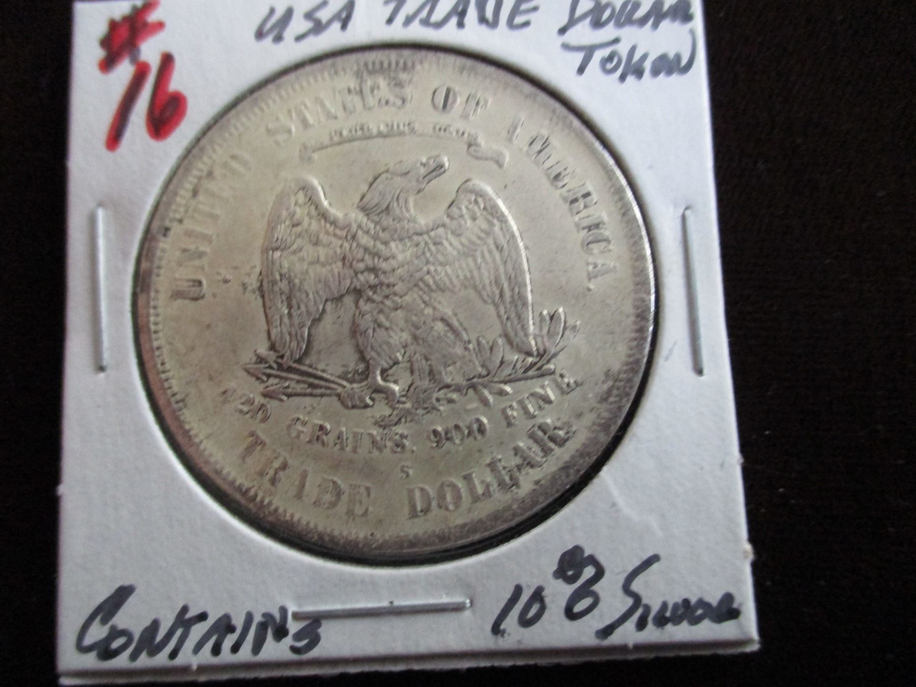 USA TRADE DOLLAR TOKEN (CONTAINS 10% SILVER)