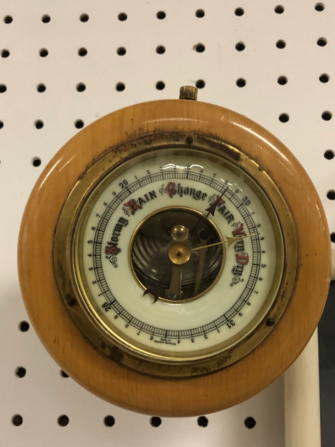 Vintage Western Germany porcelain face barometer & decorative wall hanging