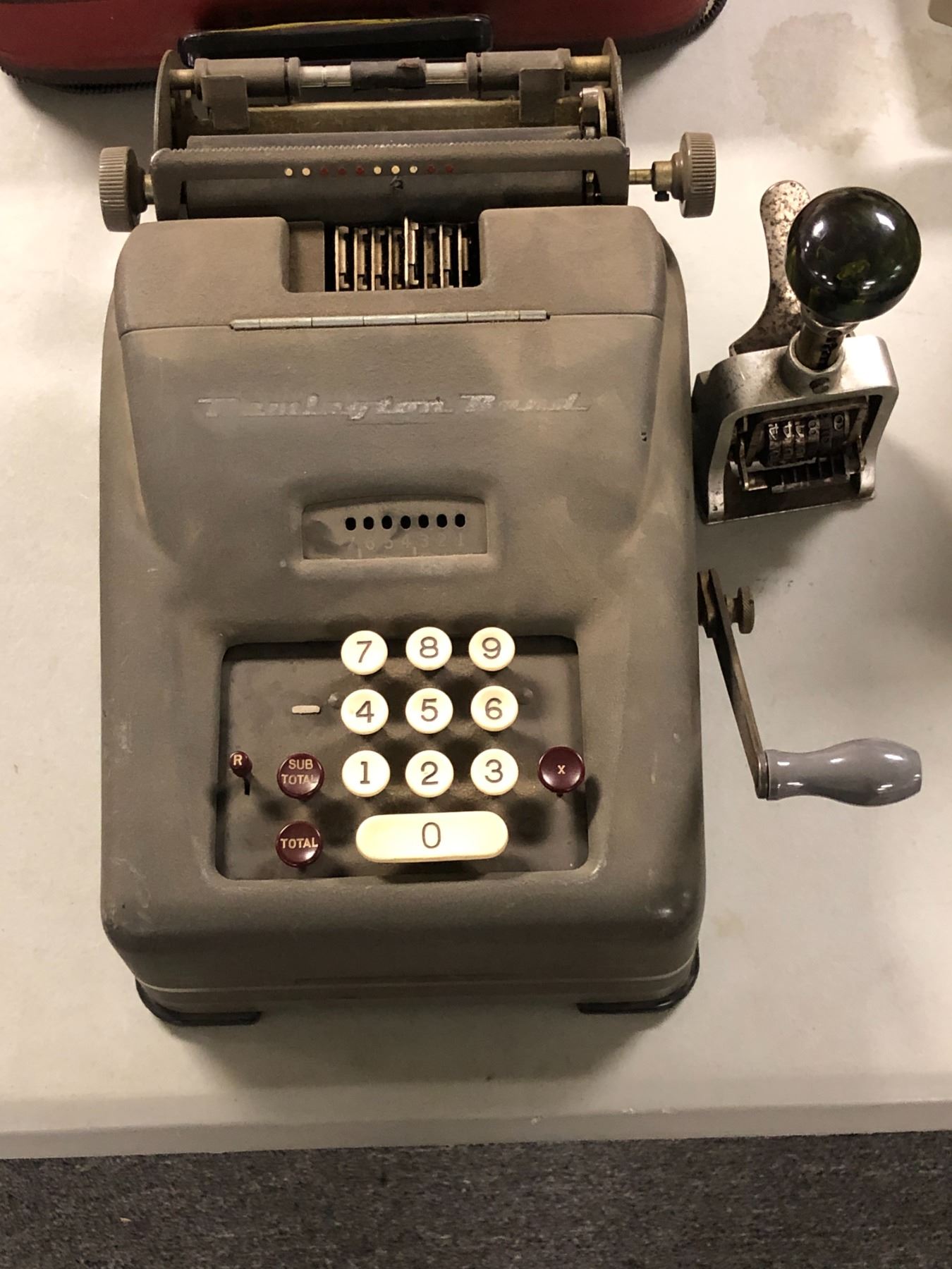 Remington Rand vintage calculator w/stamp - serial number 71-929822