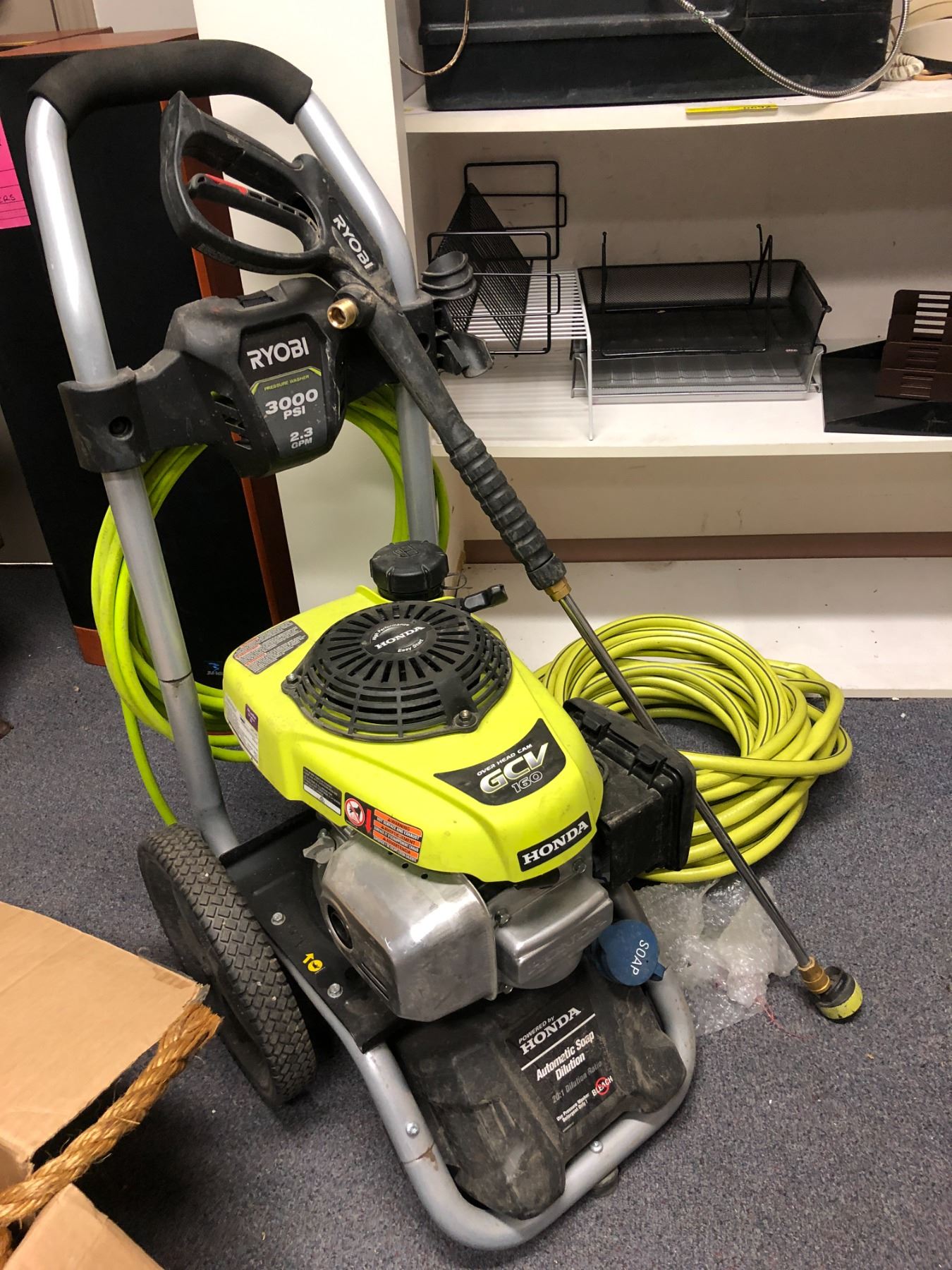 Ryobi 3000 PSA pressure washer w/water hose
