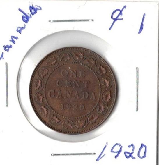1920 LARGE Canada One Cent