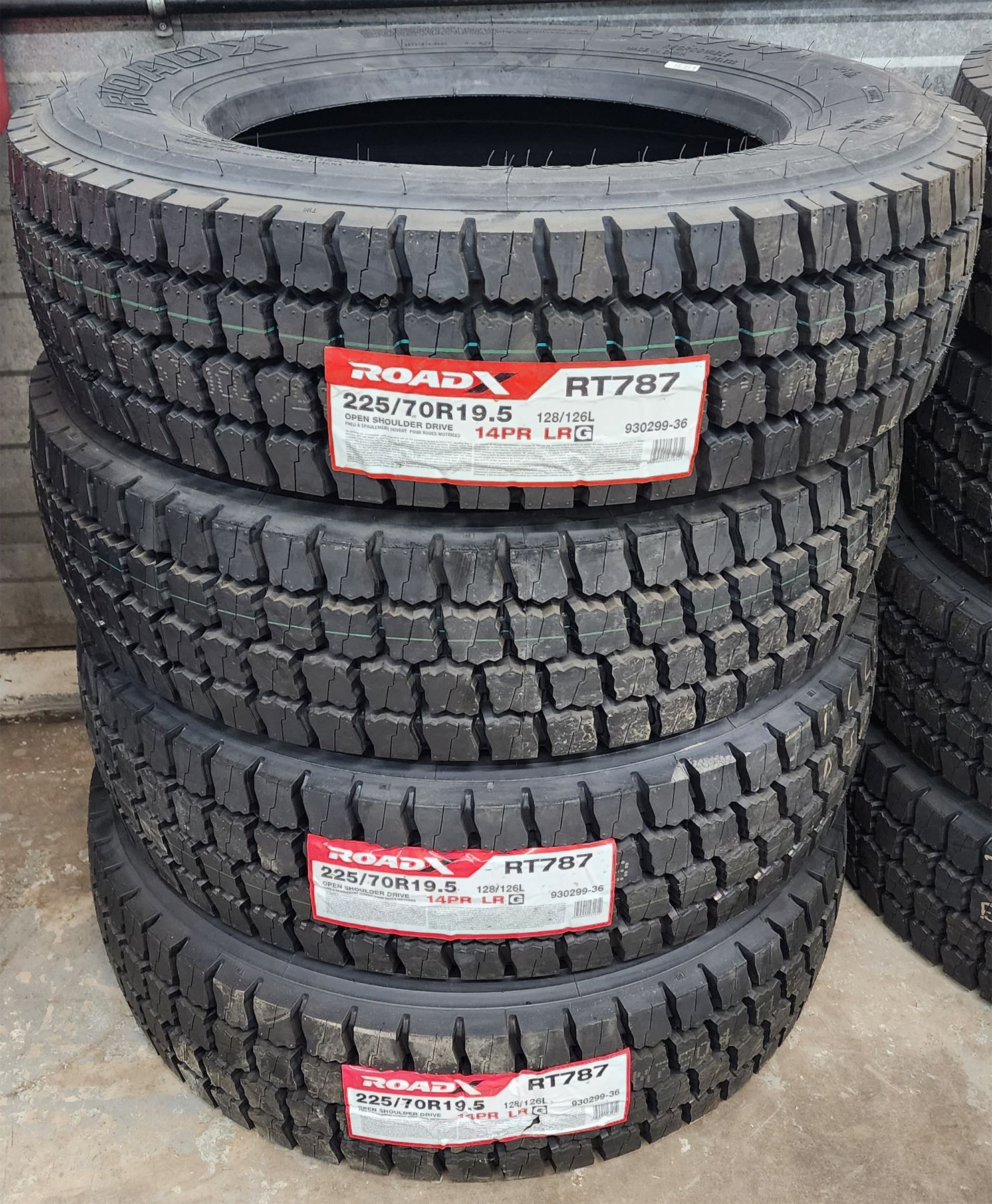 SET OF 4 ROADX RT787 225/70R19.5 COMMERCIAL TRUCK TIRES