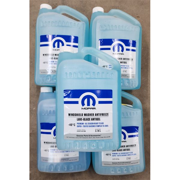 5 MOPAR -40C WINDSHIELD WASHER ANTIFREEZE 3.78L EA.