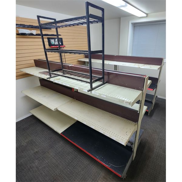 2 LARGE METAL 3 SHELVED RACKS + SMALL METAL RACK