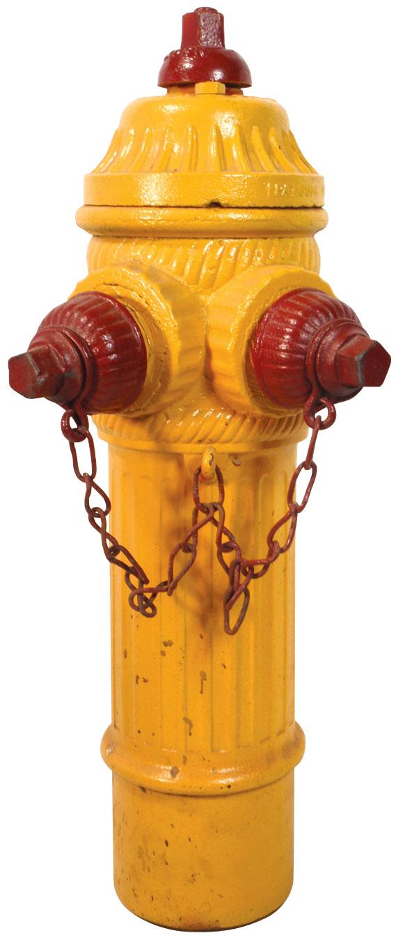 Fire hydrant, fancy cast iron w/yellow & red paint, early 1900's, Exc ...