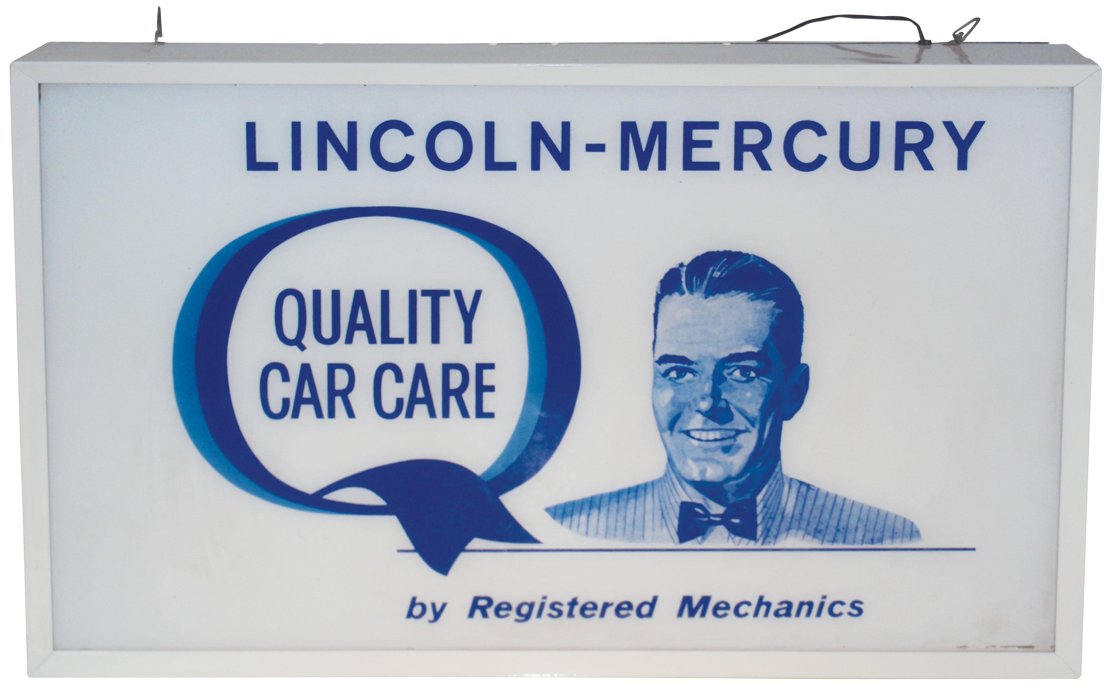 Petroliana sign, Lincoln-Mercury Car Care light-up dealer sign, hanging ...