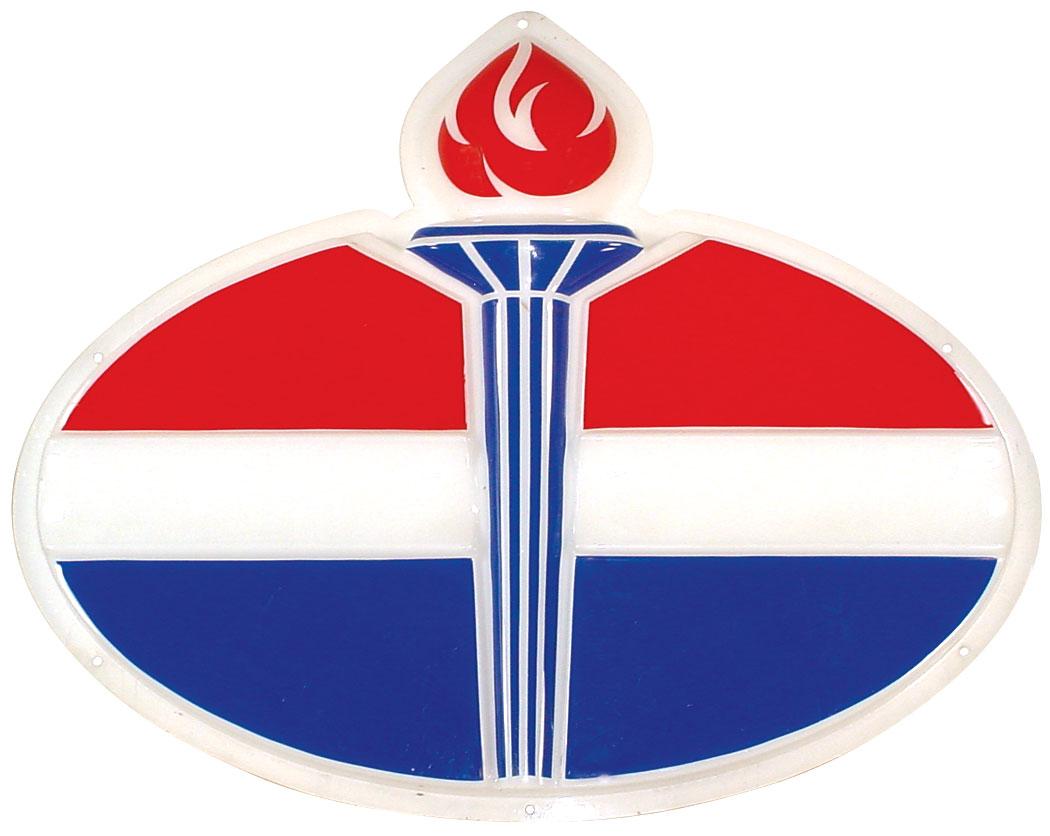 Petroliana, Standard Oil flame sign, heavy molded plastic, Exc cond, 33 ...