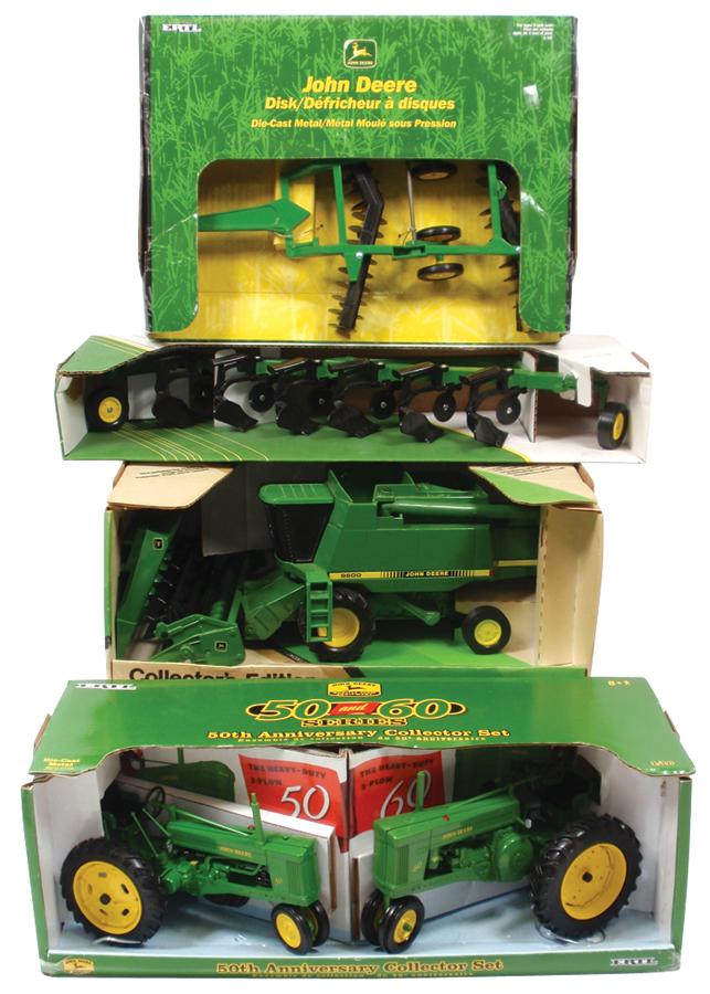 Farm toys (5), all Ertl John Deere toys, disc w/box, 50th Ann ...
