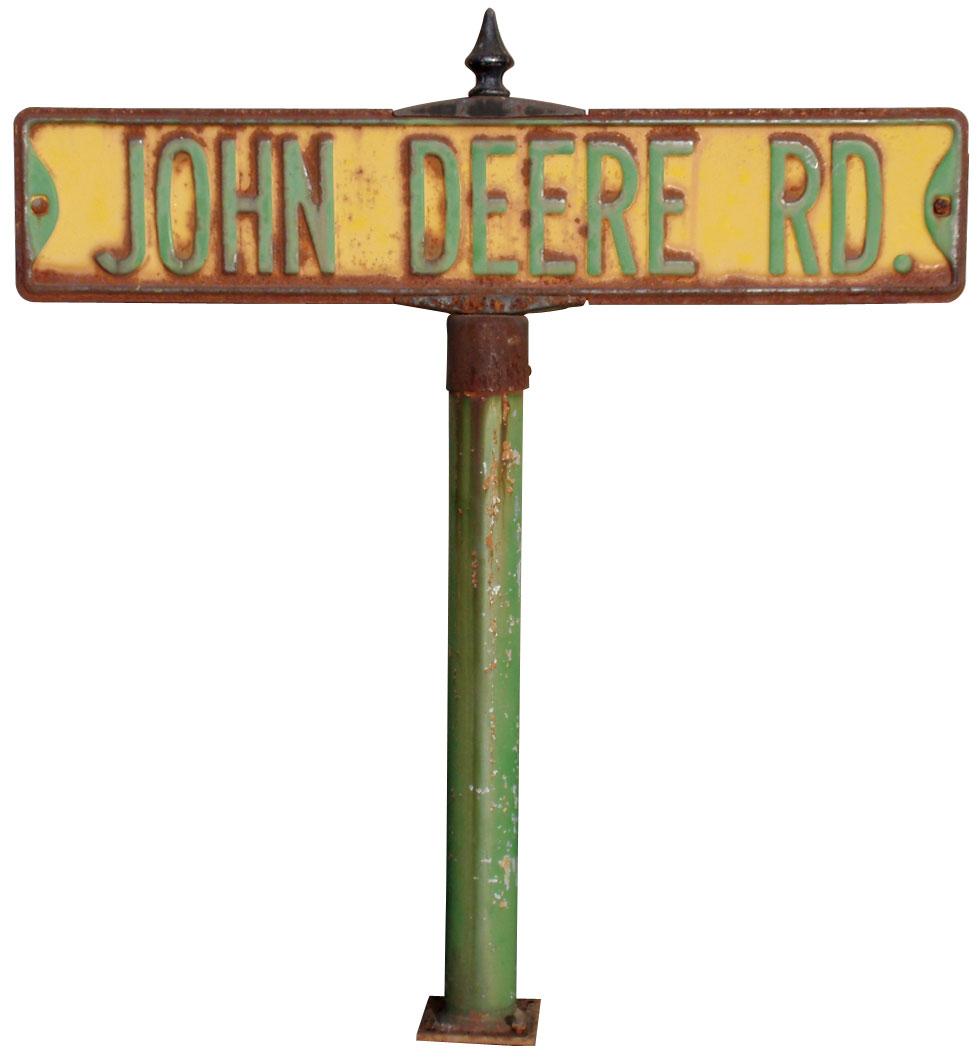 John Deere Rd. double-sided street sign on pole, quite possible from ...