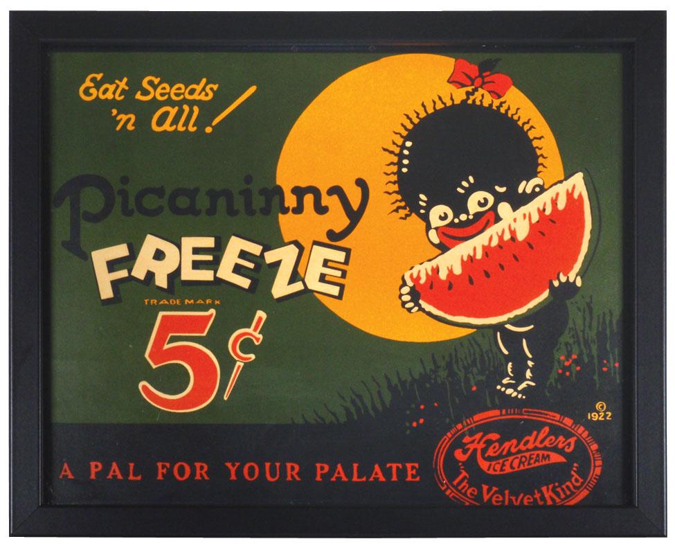 Black Americana Picaninny Freeze Ice Cream sign, litho on cdbd, great ...