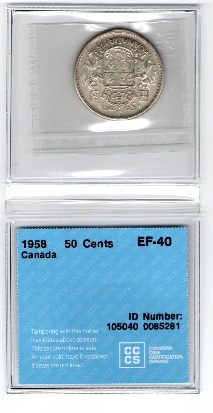 1958 Canadian Fifty Cent Piece