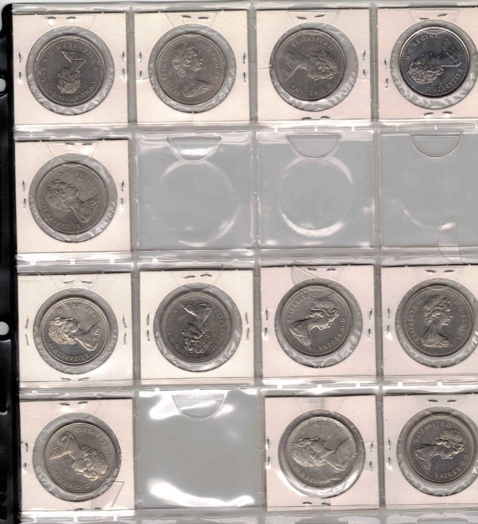 Plastic Page of Canadian Nickel Dollars