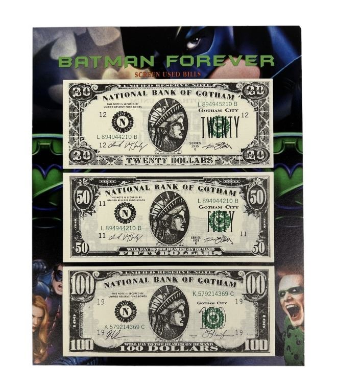 Batman Forever (1995) - 20, 50 and 100 Dollar Money Set