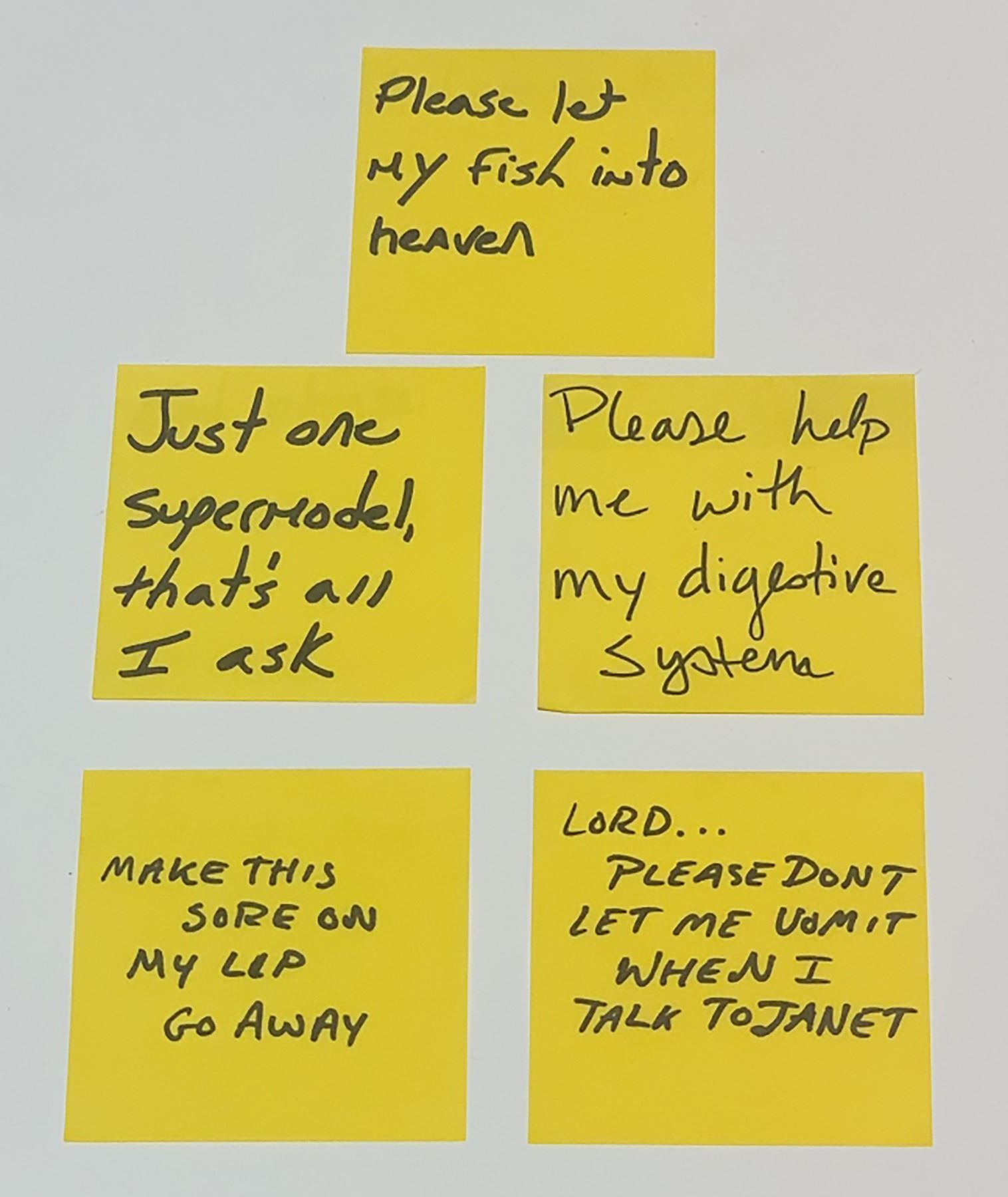 Bruce Almighty (2003) - Bruce Nolan (Jim Carrey) Prayer Post-It Notes