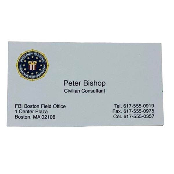 Fringe (2008 - 2013) - Joshua Jackson (Peter Bishop) FBI Business Card