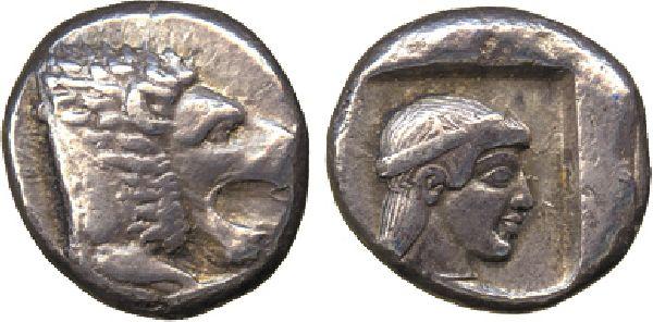 COINS. Ancient Greek. Caria, Knidos (c.465-449 BC), Silver Drachm ...