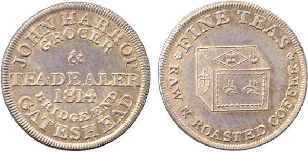 TOKENS. BRITISH 19TH CENTURY TOKENS. Co Durham. Gateshead, J Harrop ...