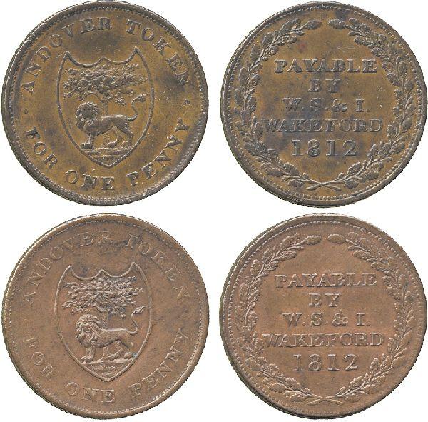 TOKENS. BRITISH 19TH CENTURY TOKENS. Hampshire. Andover, W S & I ...