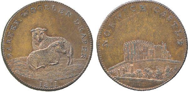 TOKENS. BRITISH 19TH CENTURY TOKENS. Norfolk. Norwich, John Barker ...