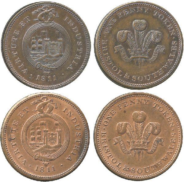 TOKENS. BRITISH 19TH CENTURY TOKENS. Somerset. Bristol, Bristol and ...