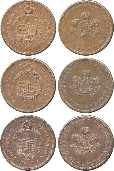 TOKENS. BRITISH 19TH CENTURY TOKENS. Somerset. Bristol, Bristol and ...