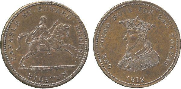 TOKENS. BRITISH 19TH CENTURY TOKENS. Staffordshire. Bilston, Edward ...