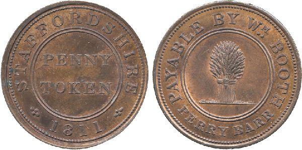 TOKENS. BRITISH 19TH CENTURY TOKENS. Staffordshire. Perry Barr, William ...