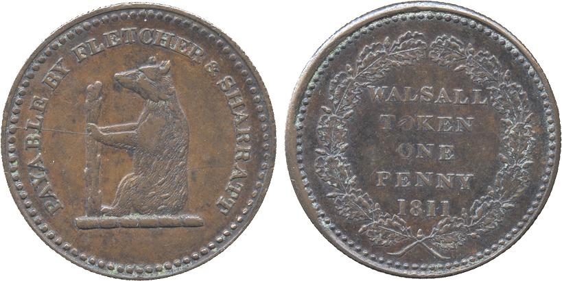 TOKENS. BRITISH 19TH CENTURY TOKENS. Staffordshire. Walsall, Fletcher ...