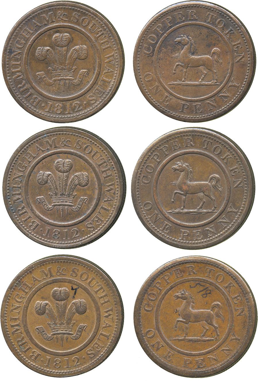 TOKENS. BRITISH 19TH CENTURY TOKENS. Warwickshire. Birmingham ...
