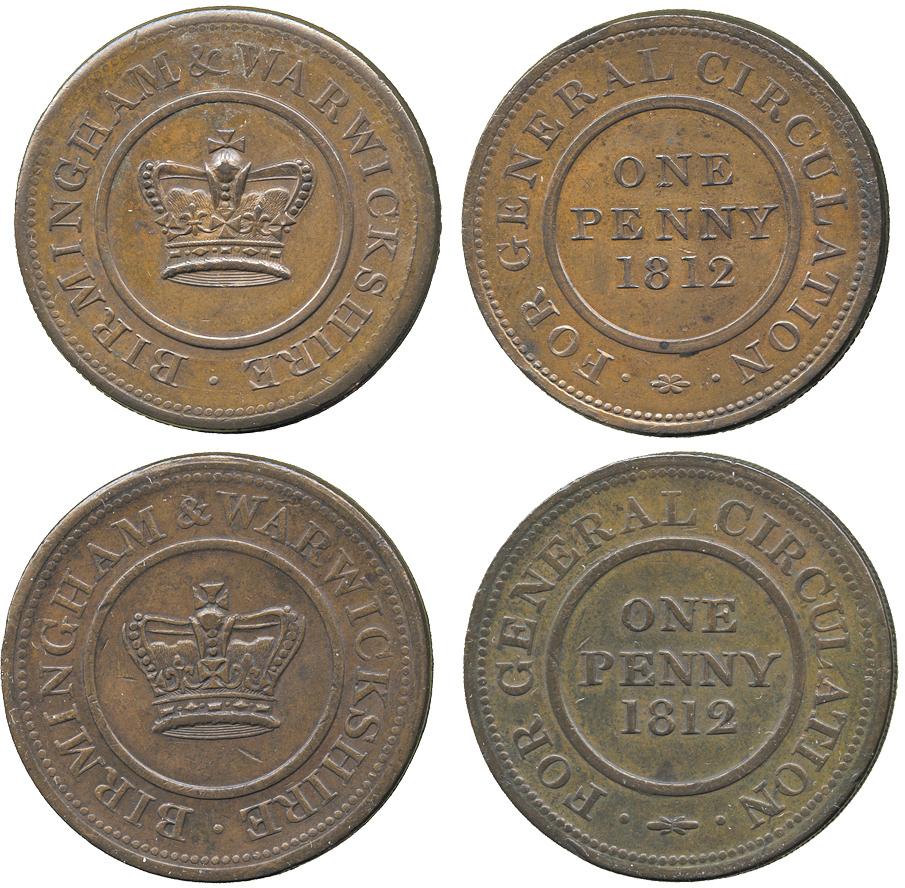 TOKENS. BRITISH 19TH CENTURY TOKENS. Warwickshire. Birmingham ...