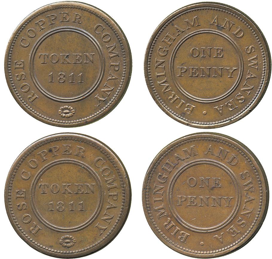 TOKENS. BRITISH 19TH CENTURY TOKENS. Warwickshire. Birmingham, Rose ...