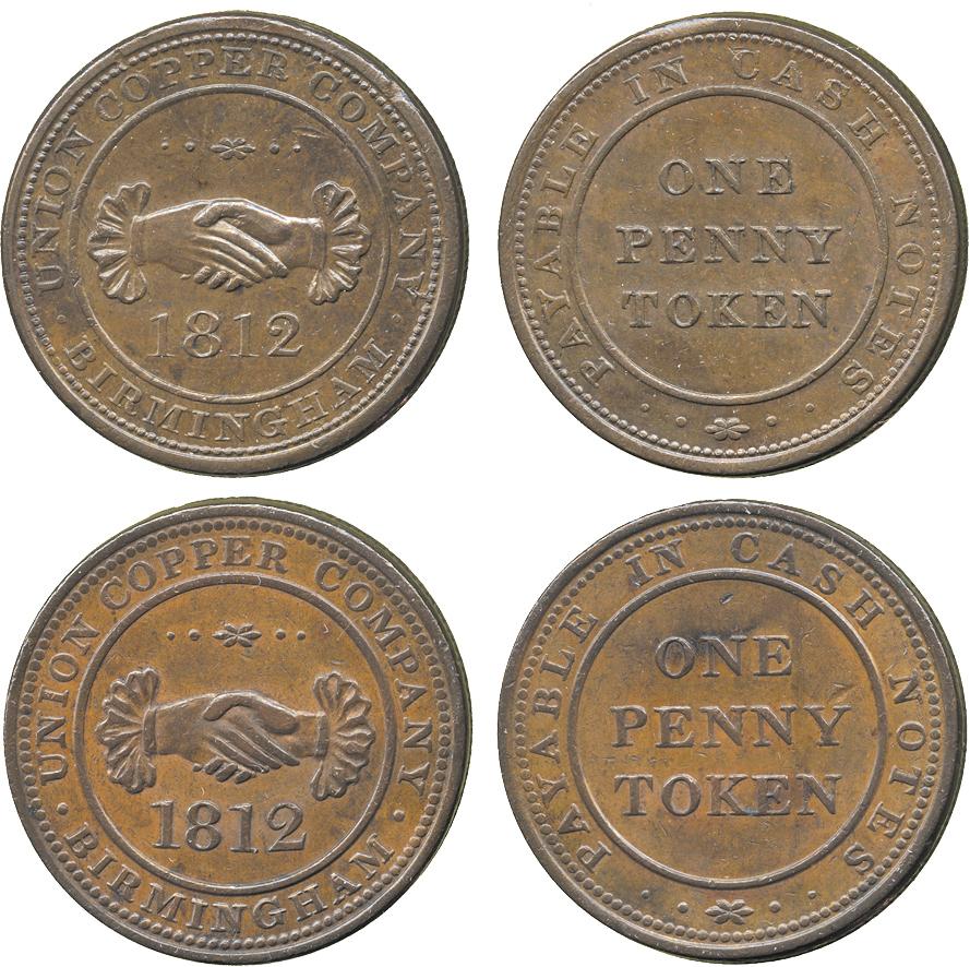 TOKENS. BRITISH 19TH CENTURY TOKENS. Warwickshire. Birmingham, Union ...
