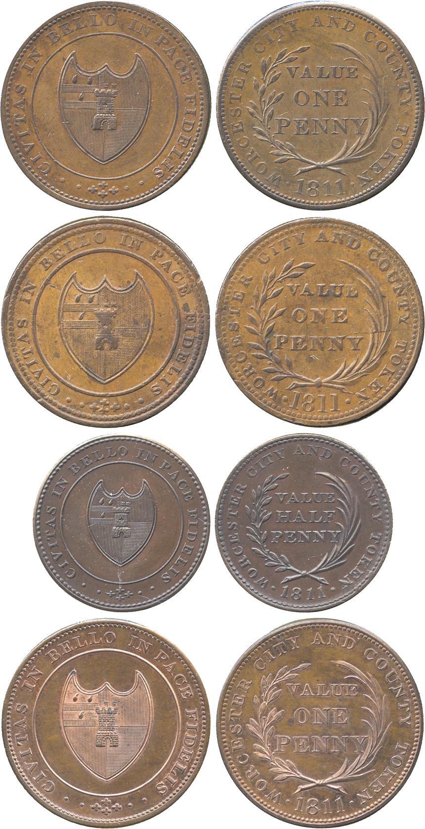 TOKENS. BRITISH 19TH CENTURY TOKENS. Worcestershire. Worcester, House ...