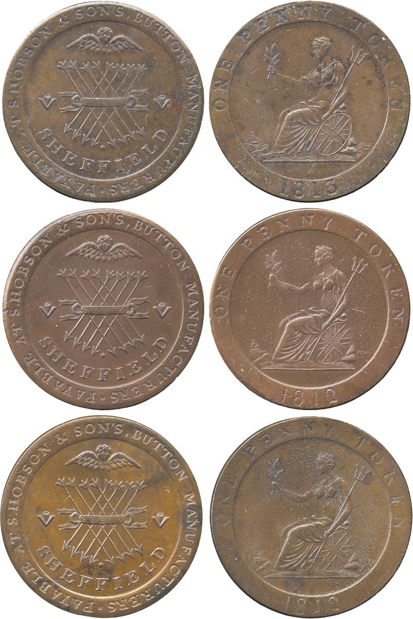 TOKENS. BRITISH 19TH CENTURY TOKENS. Yorkshire. Sheffield, S Hobson ...