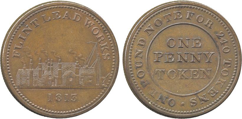 TOKENS. BRITISH 19TH CENTURY TOKENS. Wales. Flint, Flint Lead Works ...