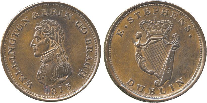 TOKENS. BRITISH 19TH CENTURY TOKENS. Ireland. Edward Stephens Dublin ...