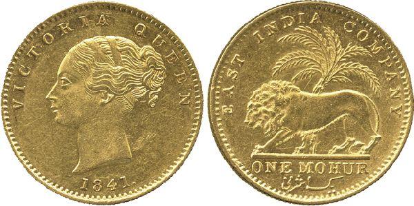 INDIAN COINS. BRITISH INDIA. Victoria, Gold Mohur, 11.62g, 1841, young ...
